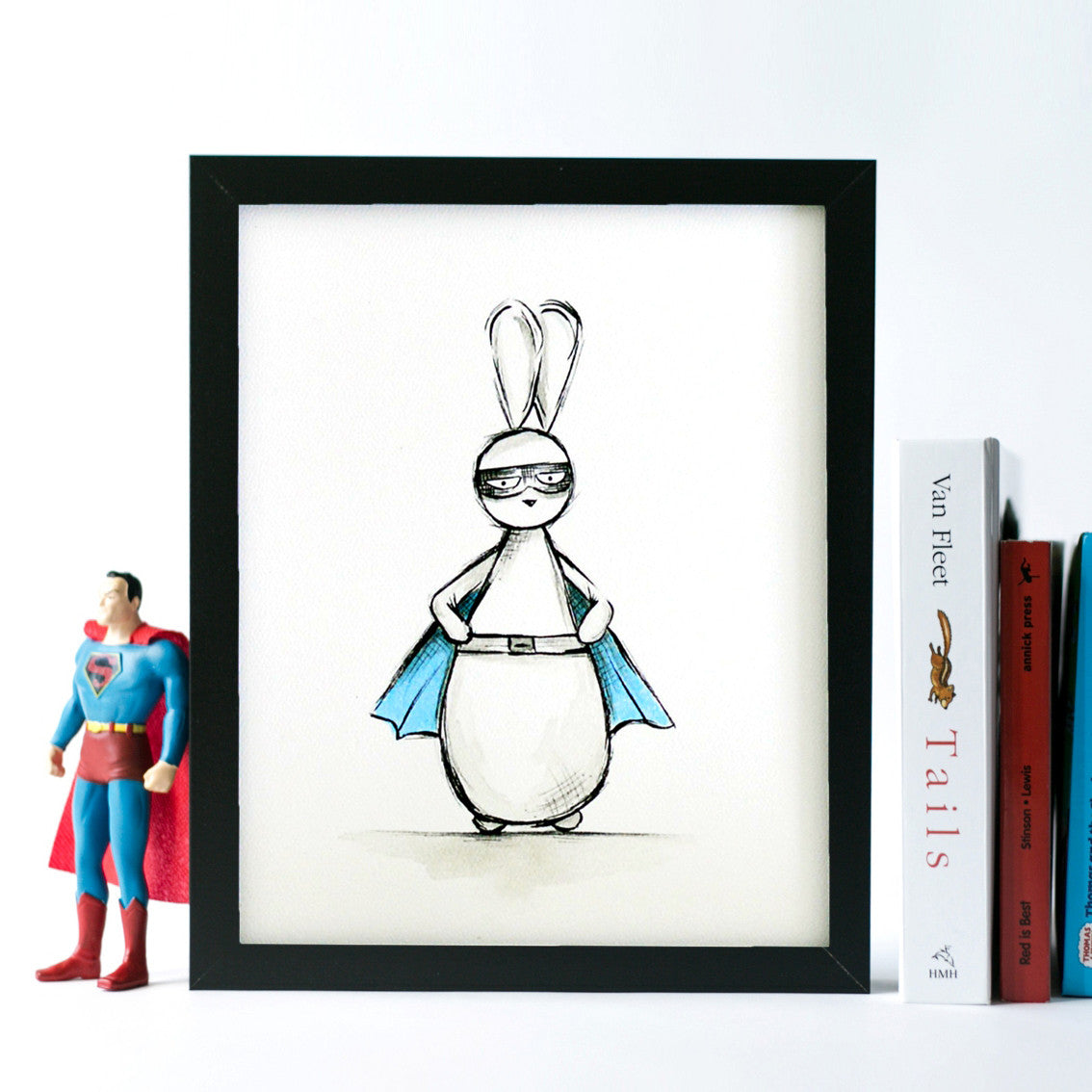 Boy Nursery Art Print - Captain Bun Superhero Bunny | Shenasi Concept ...